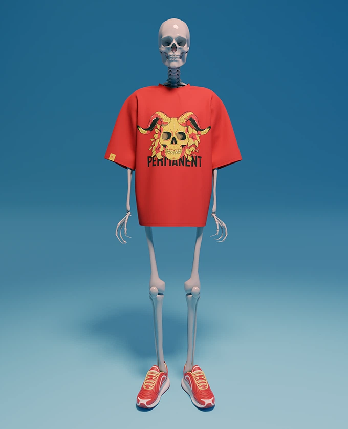 3D Mockup Kaos Oversize Manekin Kerangka | 3D Kaos