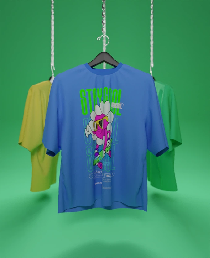 3D Mockup Kaos Oversize Hanger | Template Kaos Premium