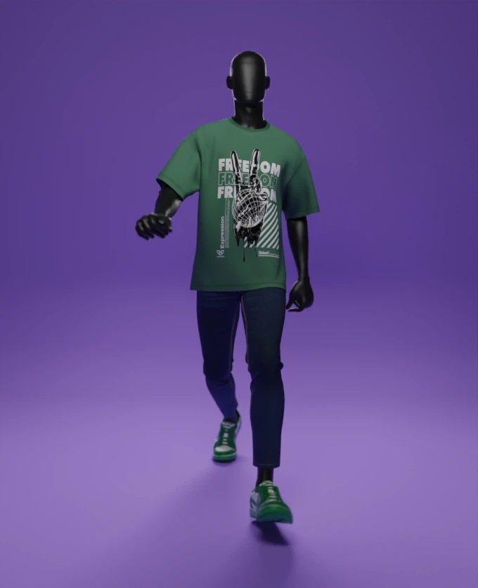 3D Mockup Kaos Oversize Manekin | 3D Kaos