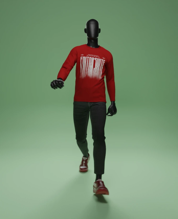 3D Mockup Kaos Panjang Manekin | 3D Kaos Panjang